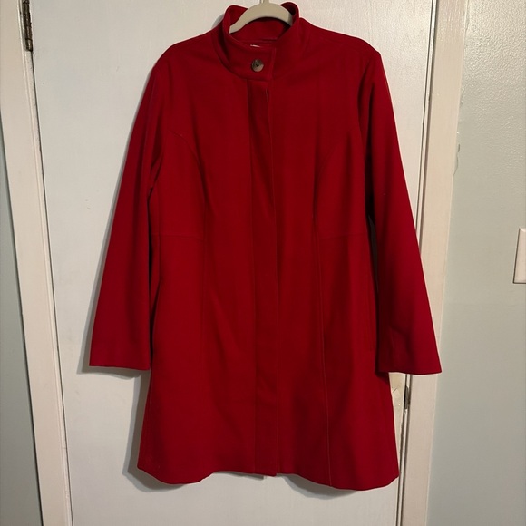J. Jill | Jackets & Coats | J Jill Red Trench Coat | Poshmark